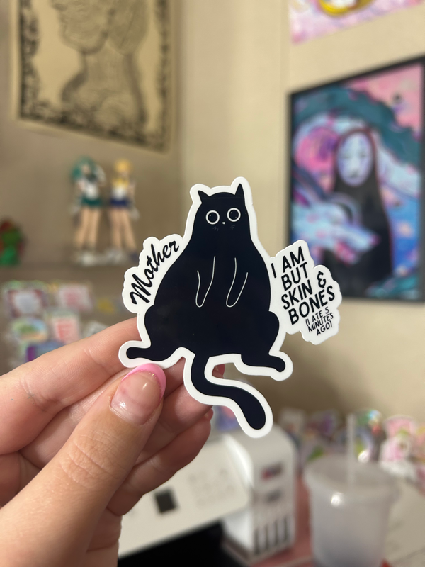 I am skin and bones waterproof sticker | Toadily Handmade