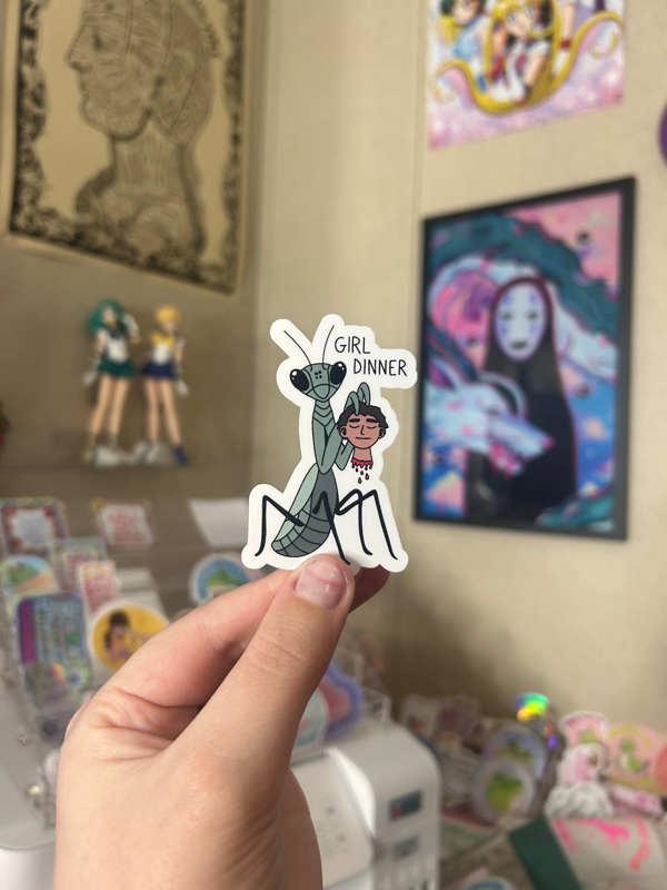 Girl din din waterproof sticker | Toadily Handmade