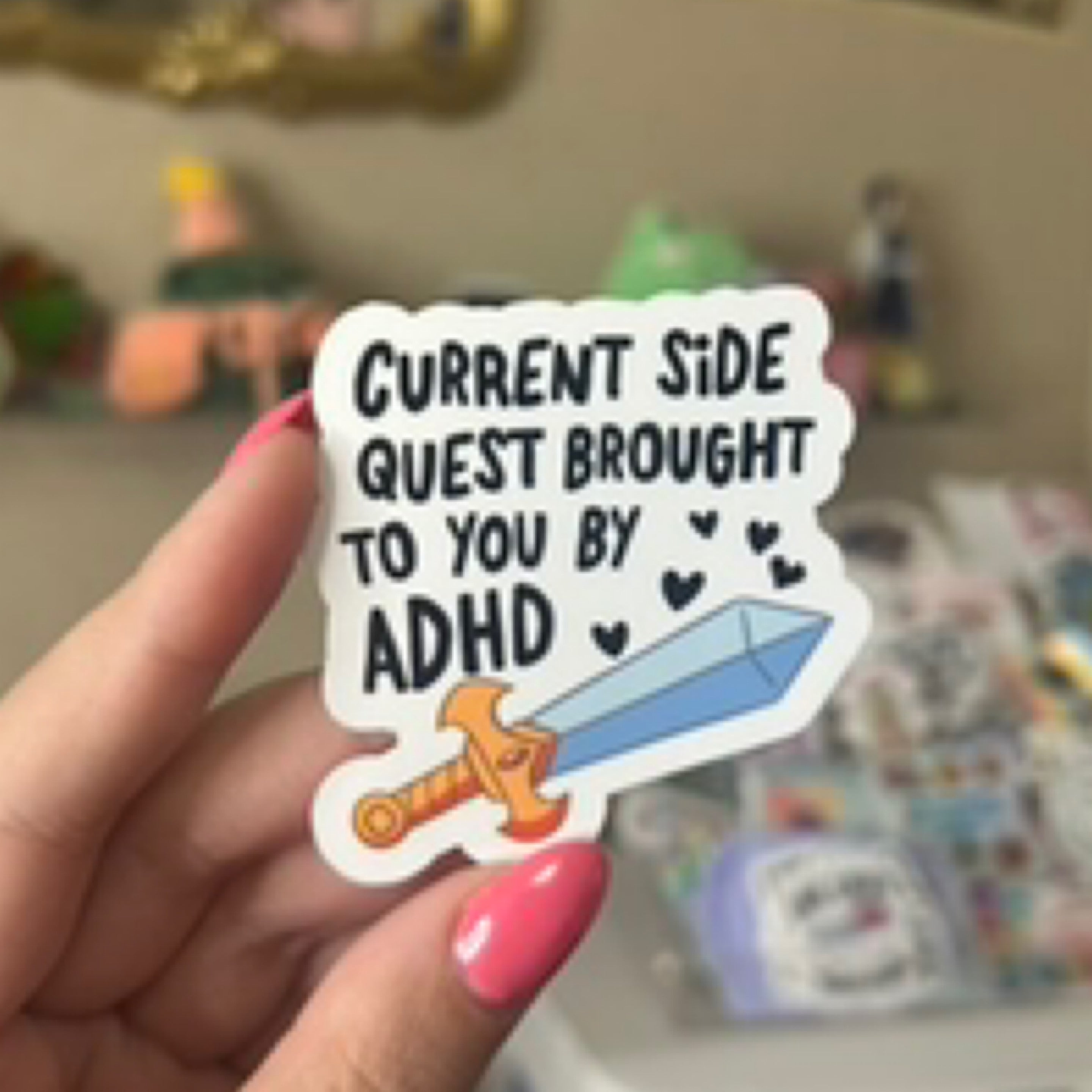 Side Quest waterproof Sticker | Toadily Handmade