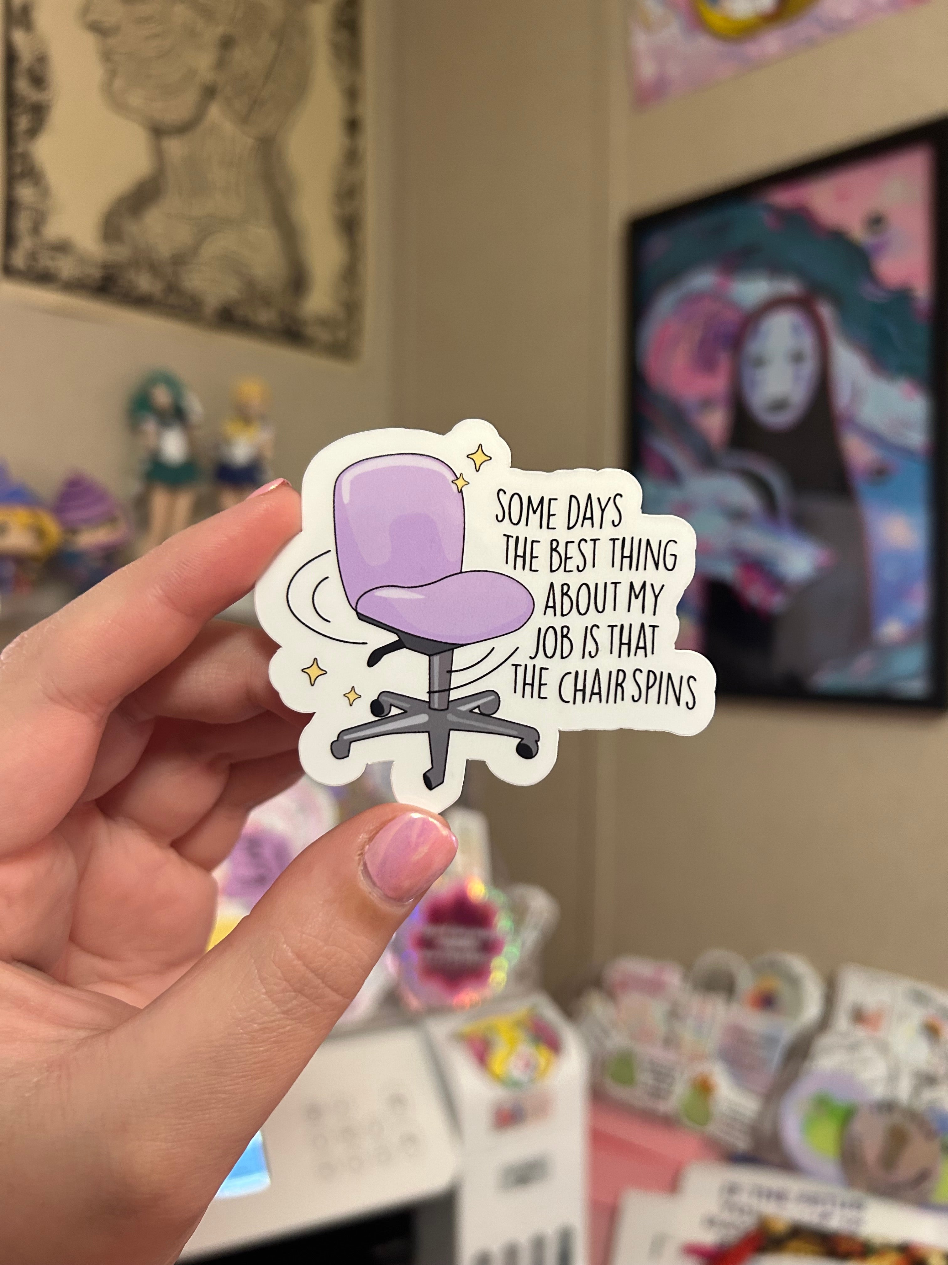 Spinny Chair Sticker | Toadily Handmade