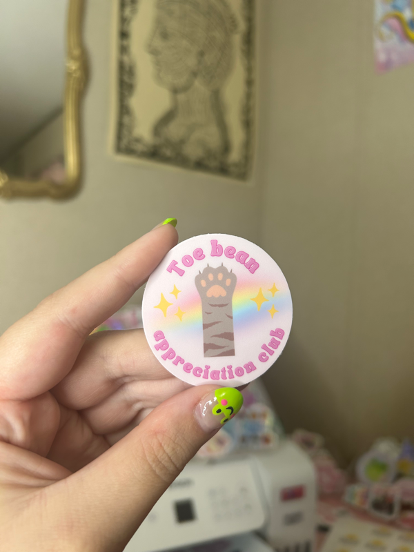 Toe Bean Waterproof Sticker Toadily Handmade