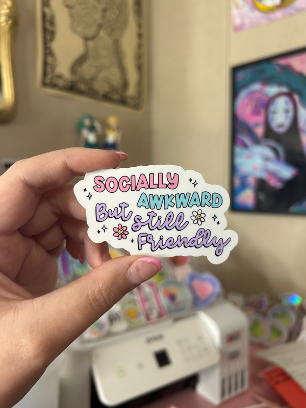 Awkward but Friendly Sticker | Toadily Handmade